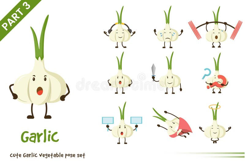 Cute Garlic Crying Holding Wood Banner Stock Vector - Illustration of ...