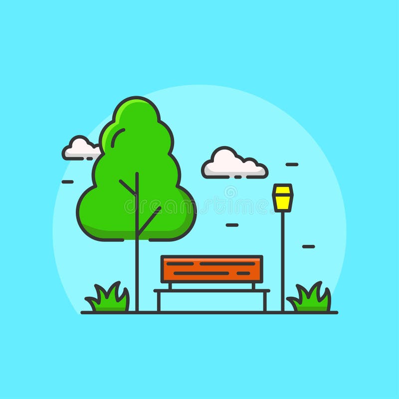 Bench City Park Doodle Landscape Illustration Stock Illustrations – 57 ...