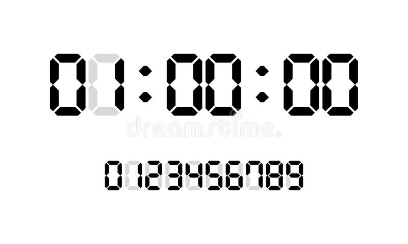 Countdown Timer with Digital Numbers Stock Vector - Illustration of ...