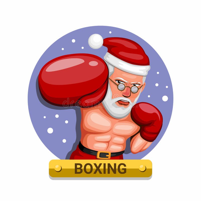 Boxer in Santa Costume. Boxing Sport in Christmas Season Character ...