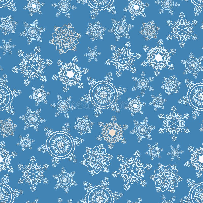 Lace Pattern from Elegant Snowflakes on a Blue Background. Stock Vector ...