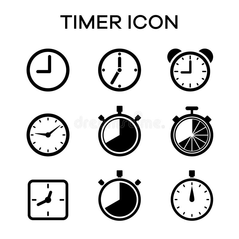 Countdown Timer Icon Set. Time Sequence Run Stock Vector - Illustration ...