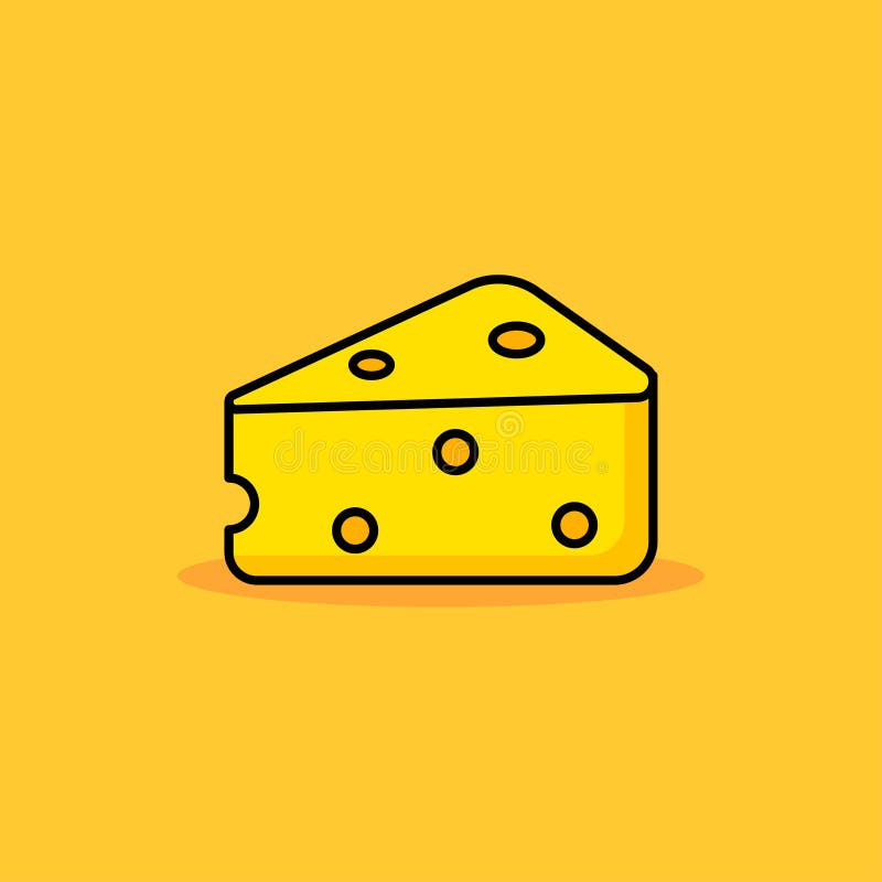Simple Cheese Slice Cartoon Illustration Vector Stock Vector ...