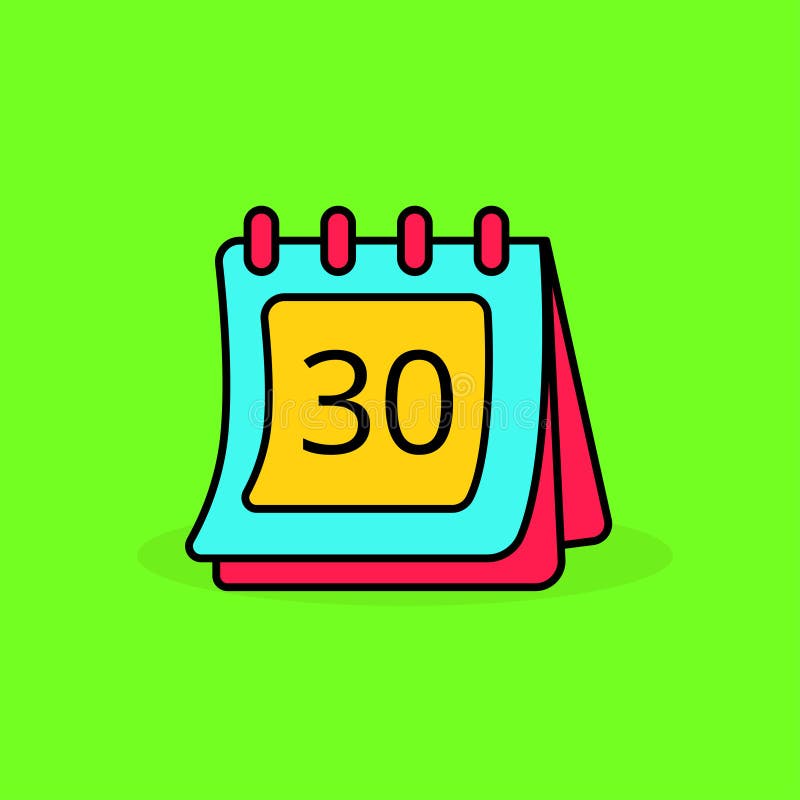 Linear Color Style of Calendar Icon on Green Background Stock Vector ...