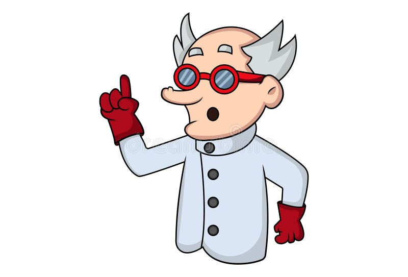 Mad Scientist Pointing Finger with Blank Placard Stock Vector ...