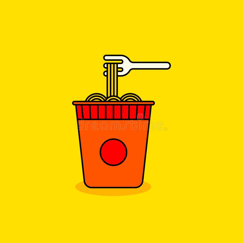 Instant Noodle with Plastic Cup Package Vector Illustration Stock ...