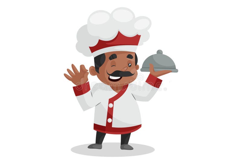 Indian Chef and Menu on Hat with Food of India Stock Vector ...