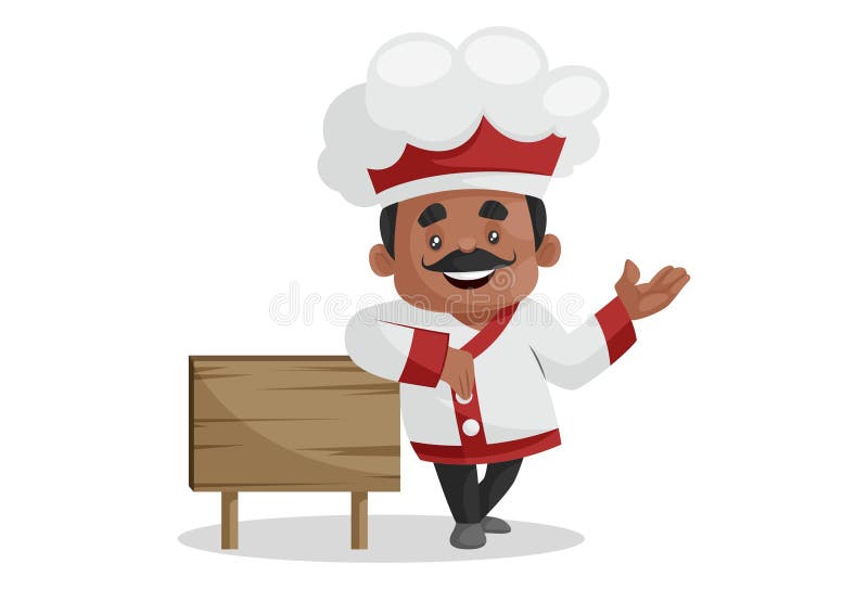 Indian Chef and Menu on Hat with Food of India Stock Vector ...