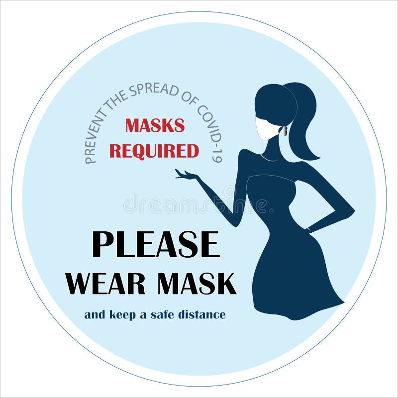 Wear Mask Sign Vector. Mask Sign and Notice. Safety Notice for Wearing ...