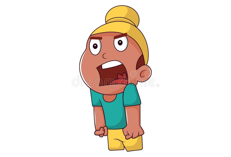 Vector Cartoon Illustration of Punjabi Kid Stock Vector - Illustration ...