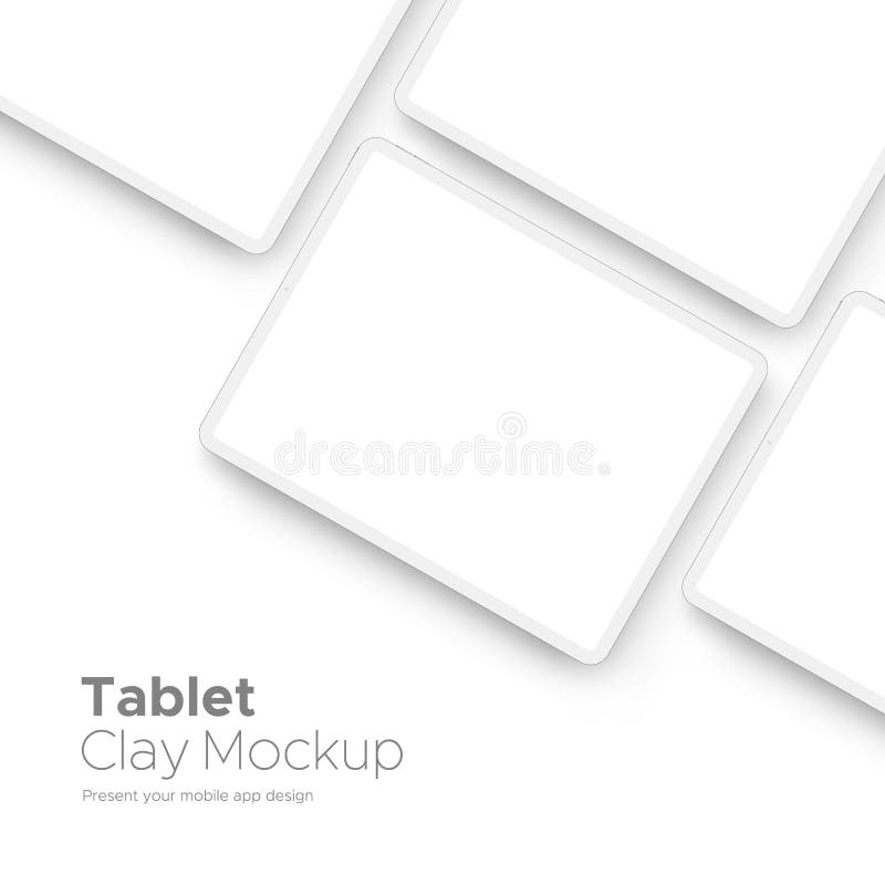 Tablet Computer Clay Mockup for Mobile App Design Stock Vector ...