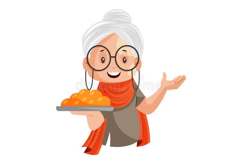 Vector Graphic Illustration Of Grandmother Stock Vector Illustration