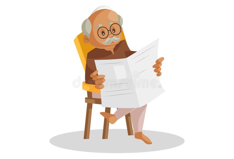 Grandfather Reading Newspaper Stock Illustrations 337 Grandfather