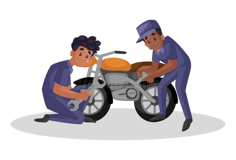 Repairing Motorcycle Stock Illustrations – 286 Repairing Motorcycle ...