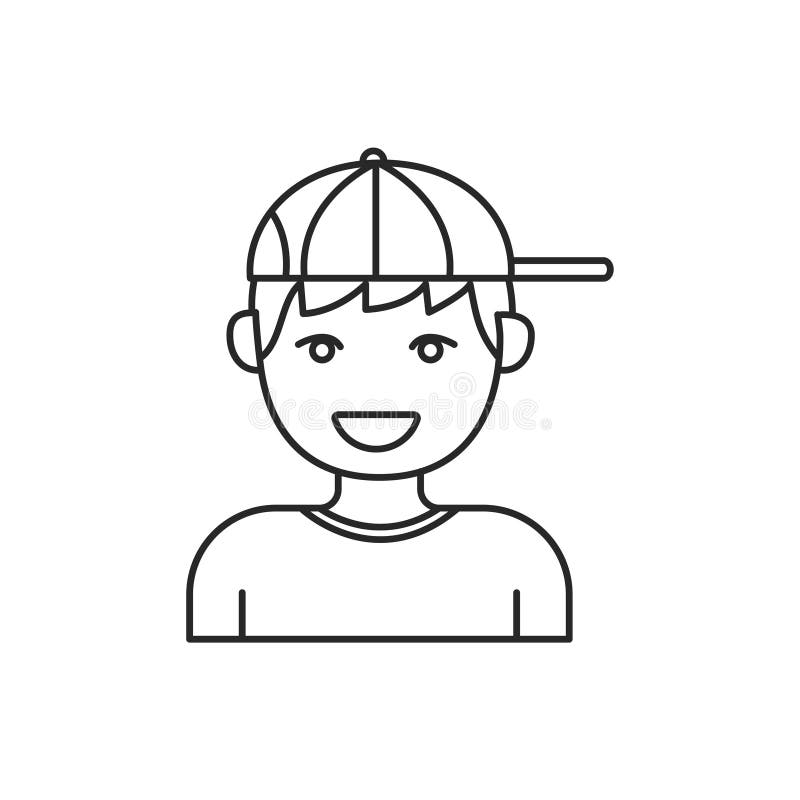 Boy Vector Illustration in Simple Line Art Style Stock Vector ...