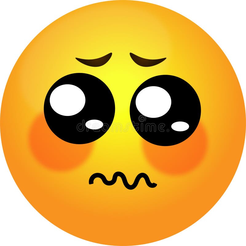 Cute sad emoji upset face stock illustration. Illustration of emoji ...