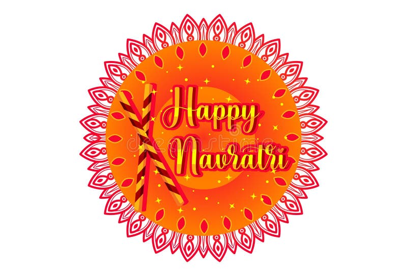 Happy Navratri Text Sticker Stock Vector - Illustration of goddess ...