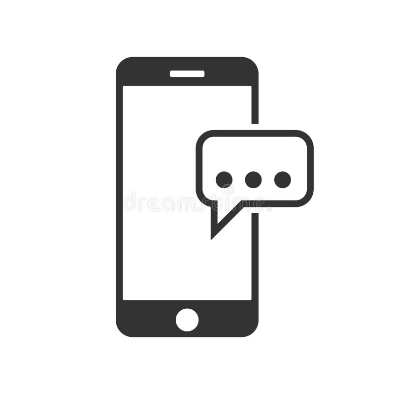 Vector Phone Message Icon Design. Phone Message Icon Flat Modern Style ...