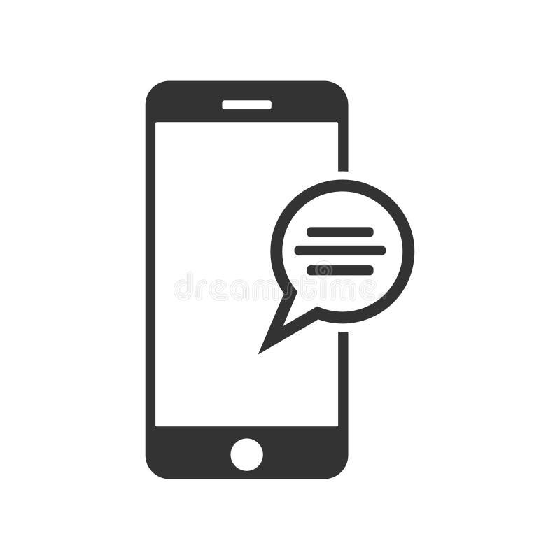 Vector Phone Message Icon Design. Phone Message Icon Flat Modern Style ...
