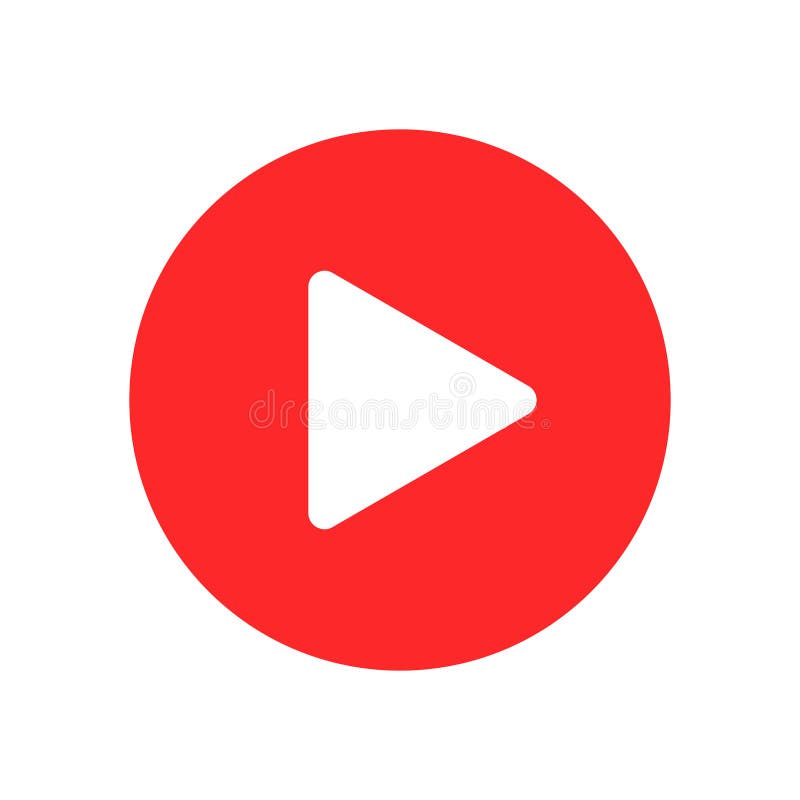 Vector Red Play Button. Web Icon Symbol Sign App Ui. Social Media ...