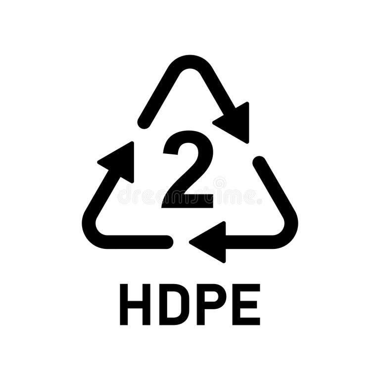 Plastic Recycle Symbol HDPE 2 Vector Icon. Plastic Recycling Code HDPE ...