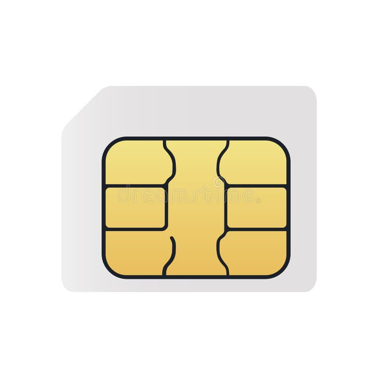 Realistic Mockup Mini SIM Card Vector Illustration. Stock Vector ...
