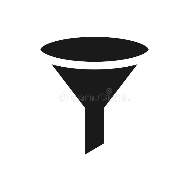 Black Filter Icon Isolated on White Background. Vector Filter Icon for ...