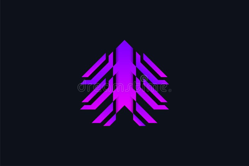 Rocket Logo with Modern and Abstract Concept in Purple Gradient for ...