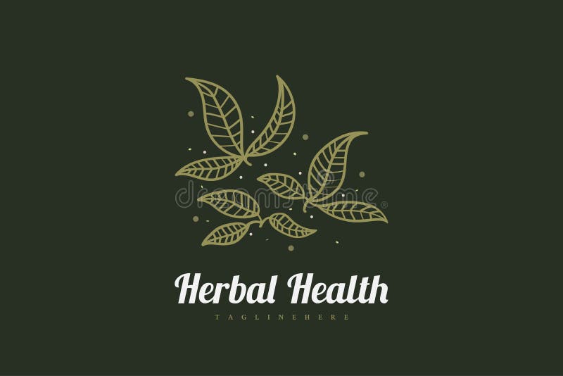 Abstract Foliage Logo with Ornaments in Vintage Style for Medical ...