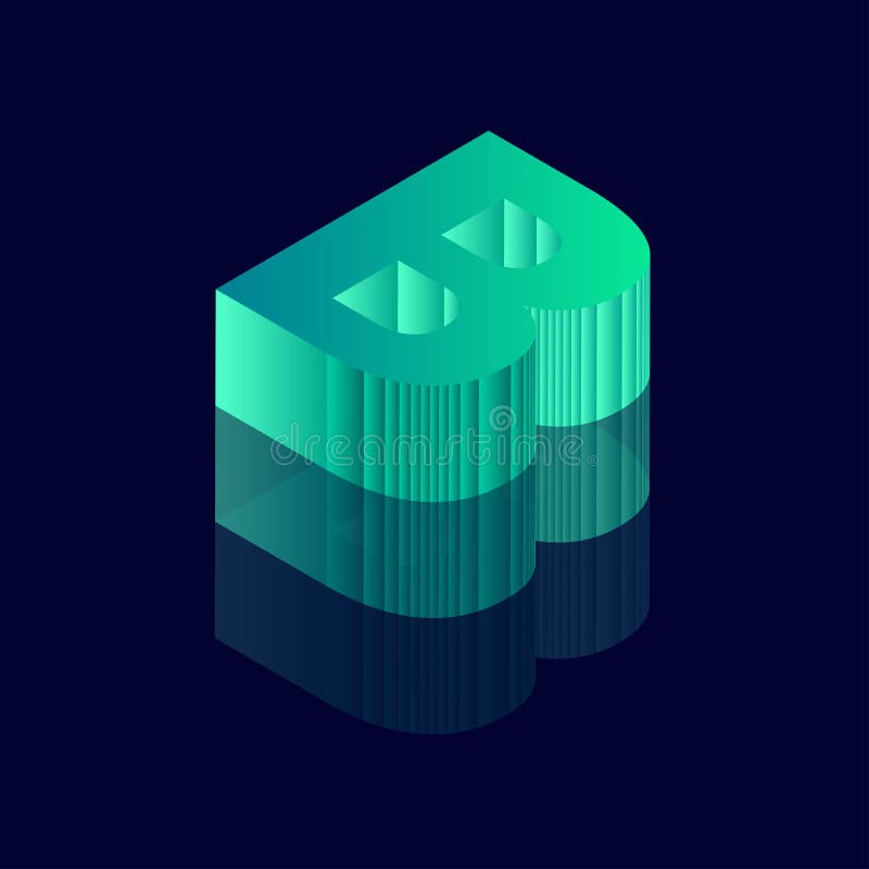 Isometric Letter B. Letter B Stock Vector - Illustration of shape ...