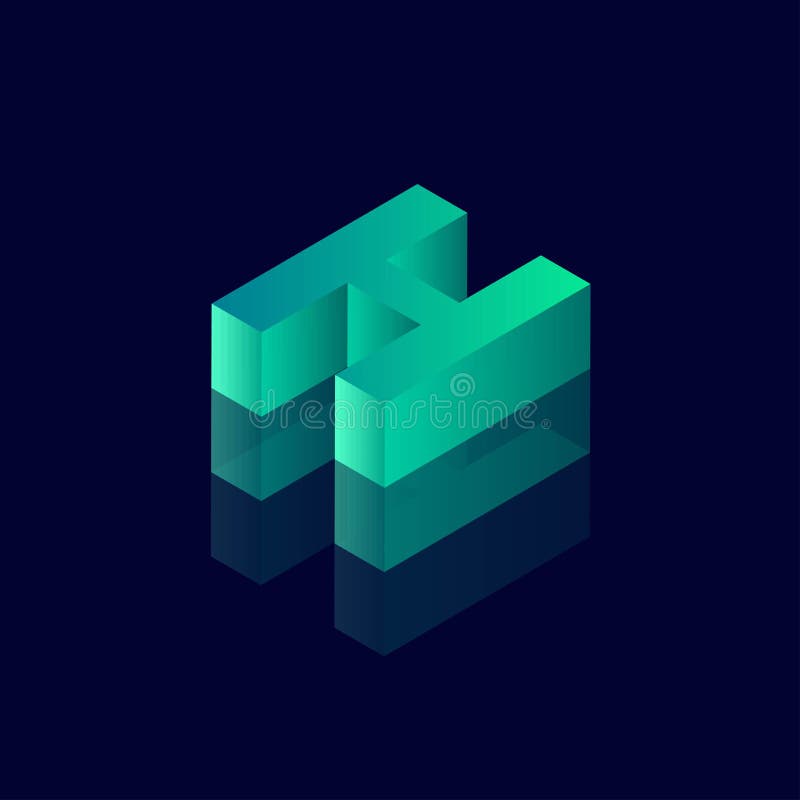 Isometric Letter H. Letter H Stock Vector - Illustration of ...
