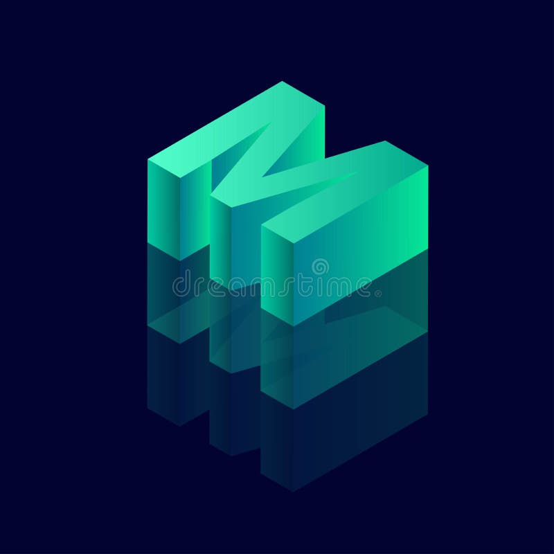 Isometric Letter M. Letter M Stock Vector - Illustration of letterings ...