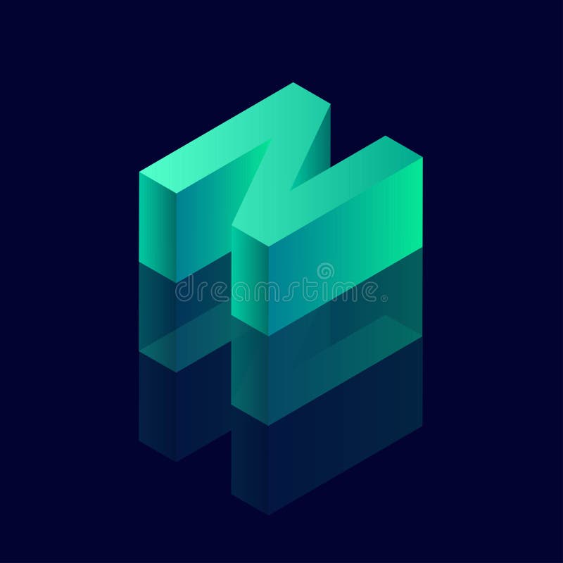 Isometric Letter N. Letter N Stock Vector - Illustration of isometric ...