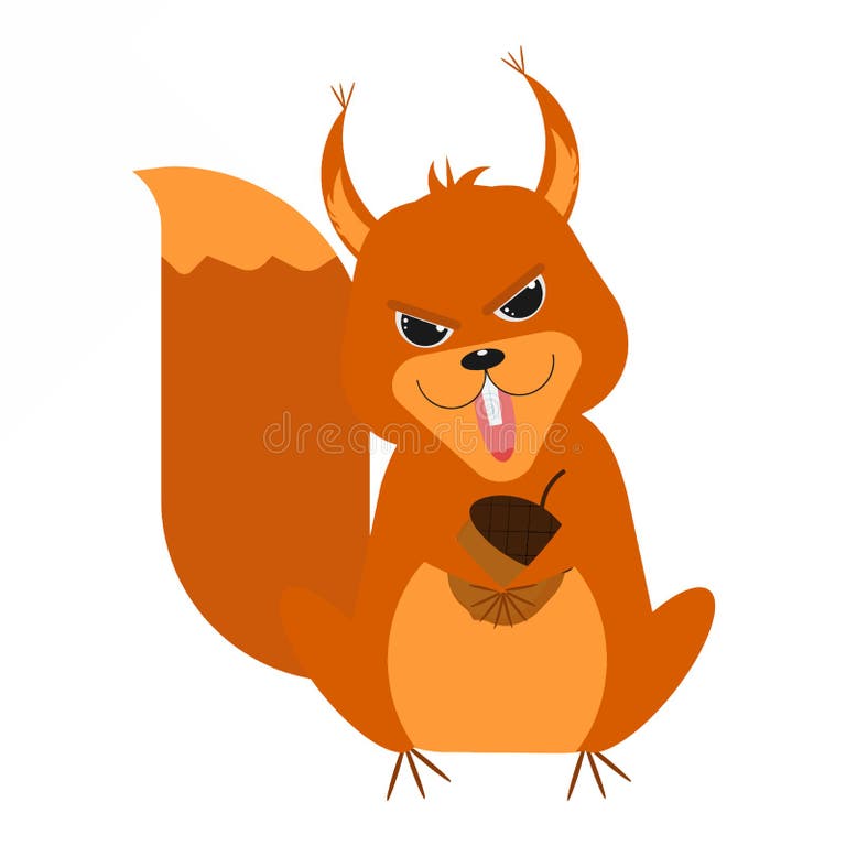 Evil Demonic Squirrel from the Cartoon. Vector Illustration. Stock ...