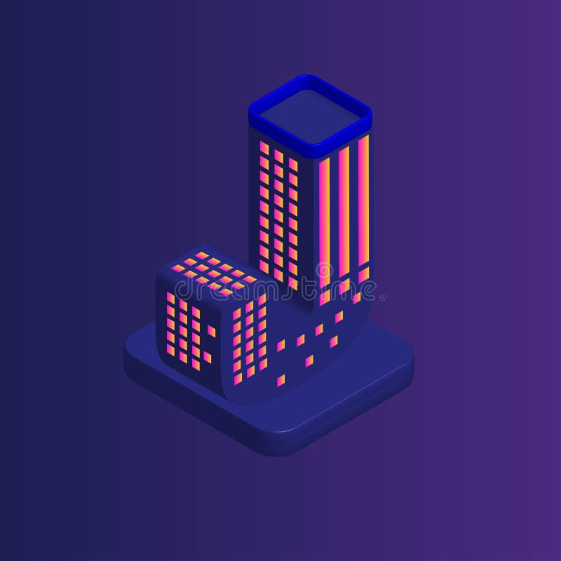 Vector Isometric Flat Building with Letter J Stock Illustration ...