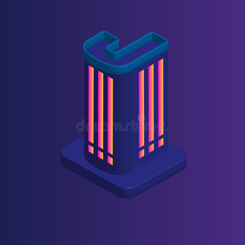 Ä°sometric Flat Modern Building Vector with Letter J Stock Vector ...