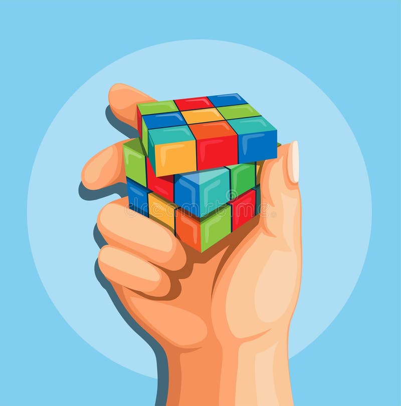 Rubiks cube cartoon
