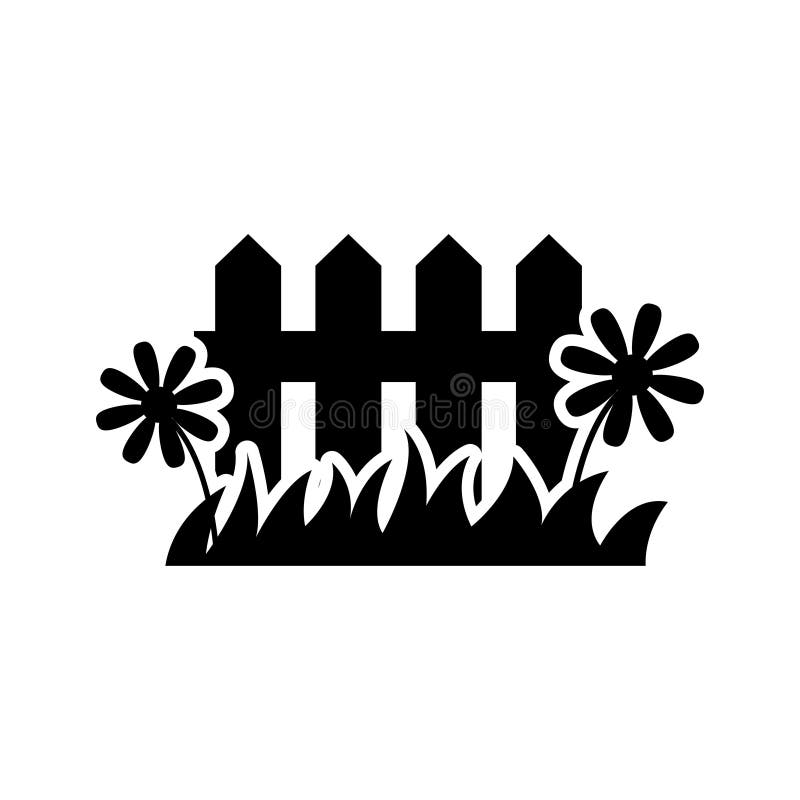 Simple Garden Icon with Black Color Isolated on White Background Stock ...