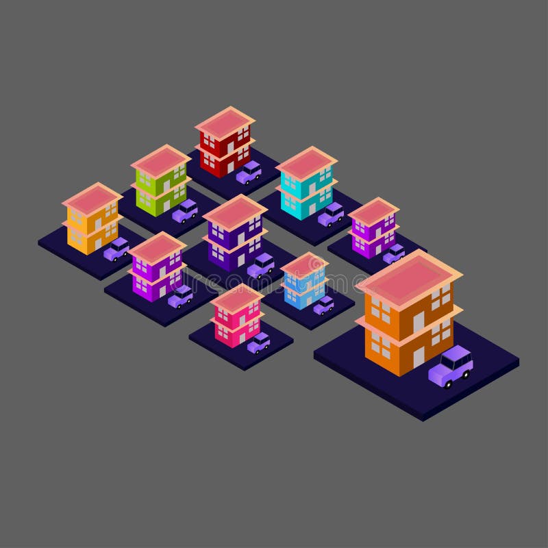 Vector Isometric New City Building Stock Vector - Illustration of ...