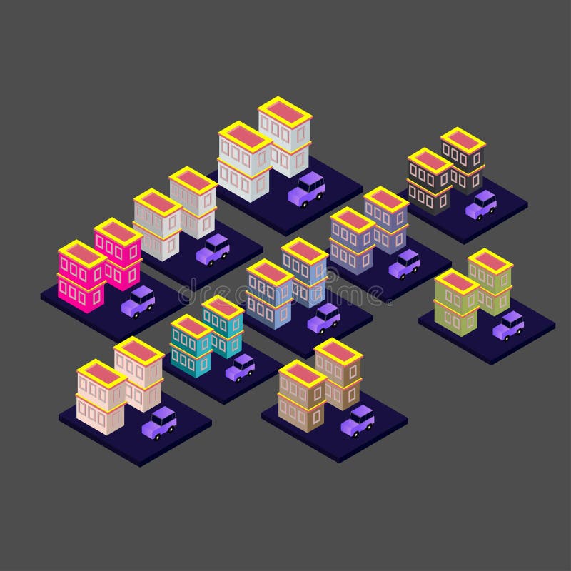 Vector Isometric New City Building Stock Vector - Illustration of ...