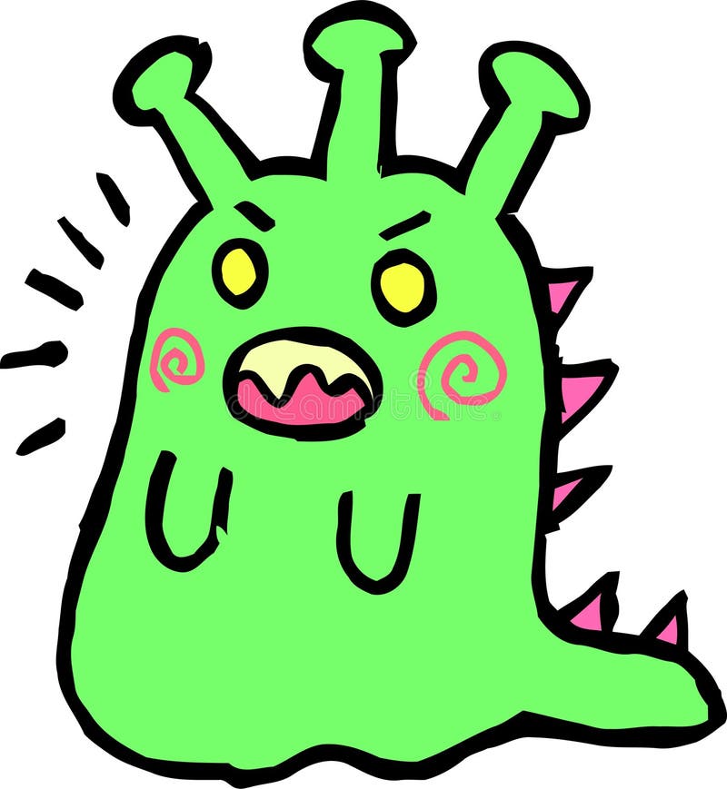 Angry Alien Cartoon Sketch Concept Stock Vector - Illustration of logo ...