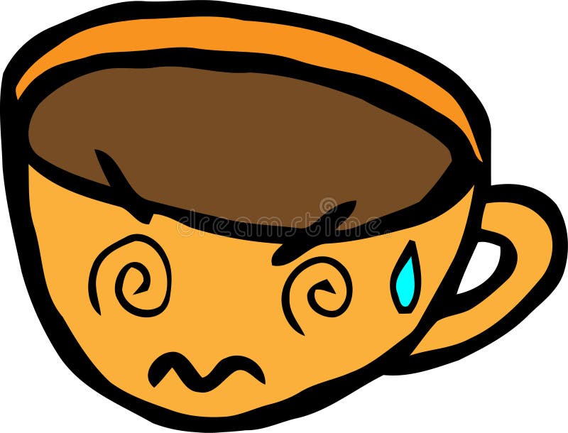 Dizzy Coffee Cartoon Sketch Concept Very Cool Stock Vector ...