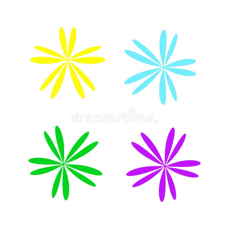 Vector Simple Flowers Full Colors Stock Vector - Illustration of ...