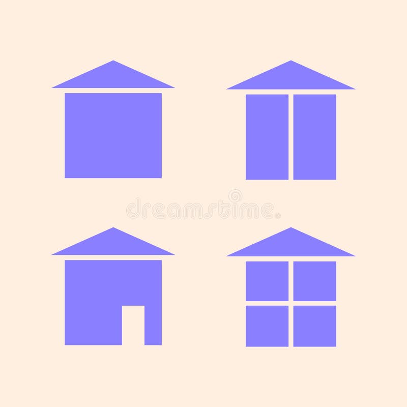 Vector Simple Home Blue Symbol Pack Stock Vector - Illustration of ...