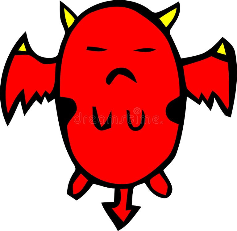 Angry Satan Very Cute with Red Collor Stock Vector - Illustration of ...
