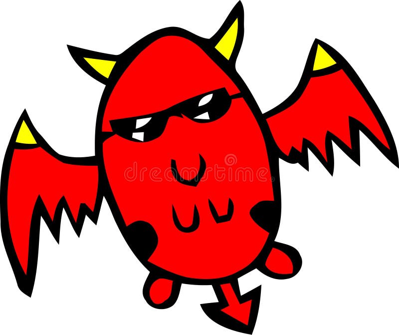 Cool Satan with red collor stock vector. Illustration of circle - 219057519