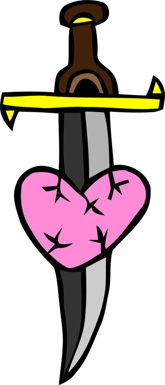 Sword Pierced the Heart Very Cool Stock Vector - Illustration of ...