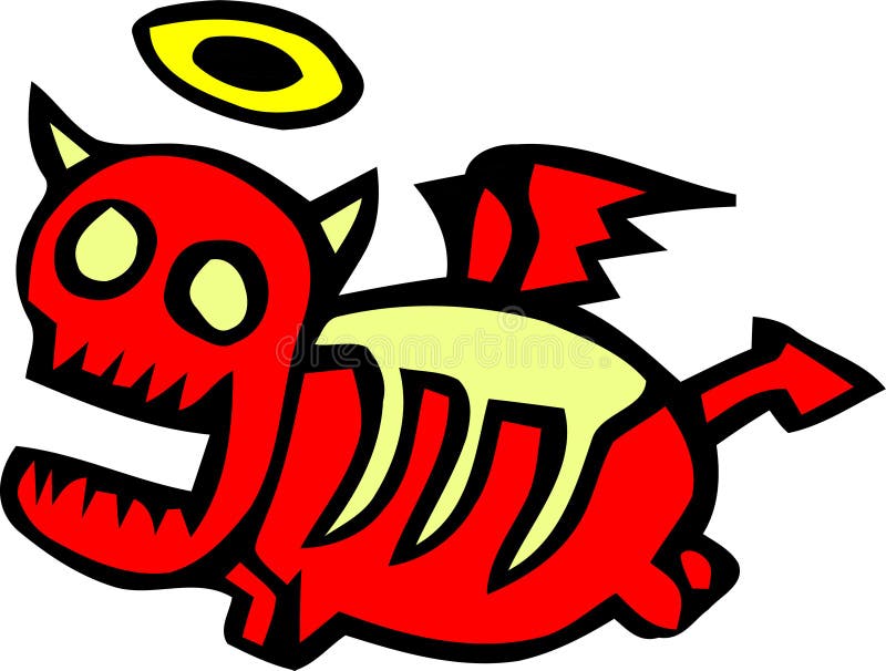 Flying Demon with Red Collor Stock Vector - Illustration of diagram ...