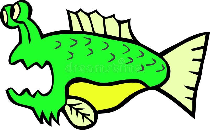 Alien Fish Very Cool Design Stock Vector - Illustration of fish, funny ...