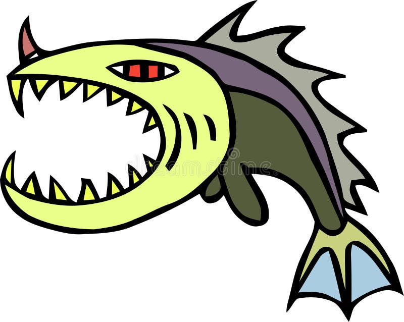 Monster Fish Very Cool Design and Concept Stock Vector - Illustration ...